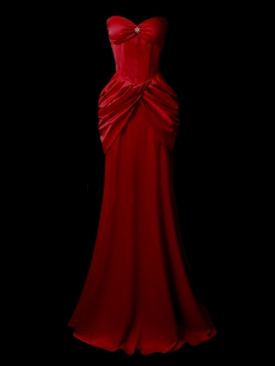 Red Taffeta Sweetheart Elegant Gothic Wedding Dress - Devilnight.co.uk