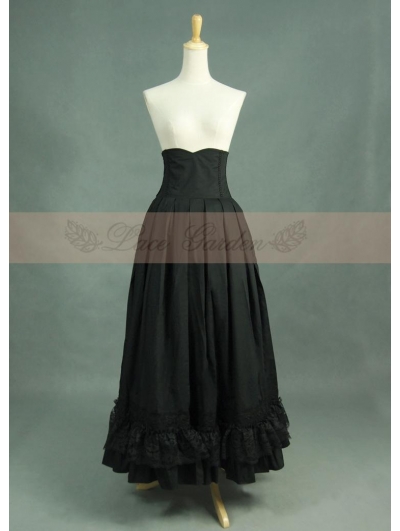 Black High Waist Gothic Skirt - Devilnight.co.uk