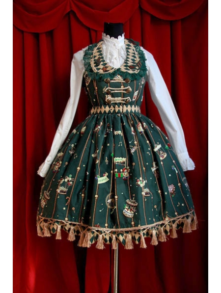 Sleeveless Cute Printed Pattern Sweet Rococo Dress - Devilnight.co.uk