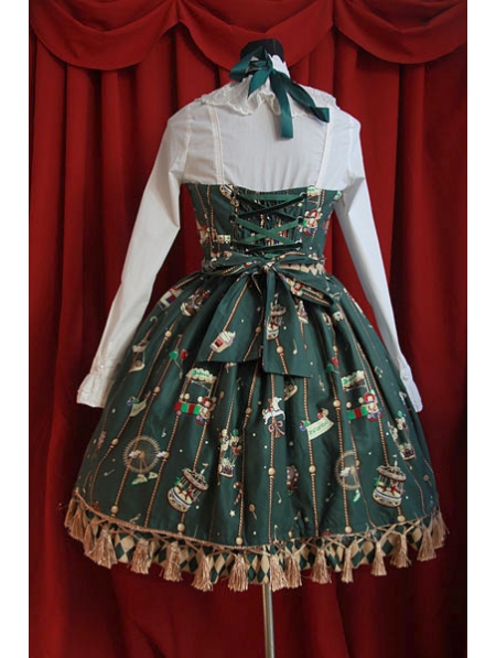 Sleeveless Cute Printed Pattern Sweet Rococo Dress - Devilnight.co.uk