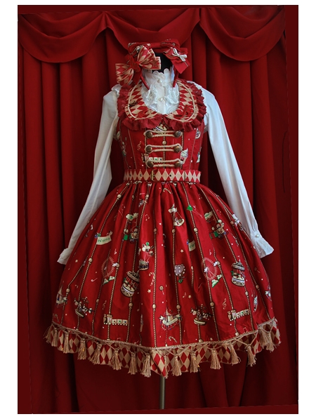 Sleeveless Cute Printed Pattern Sweet Rococo Dress - Devilnight.co.uk