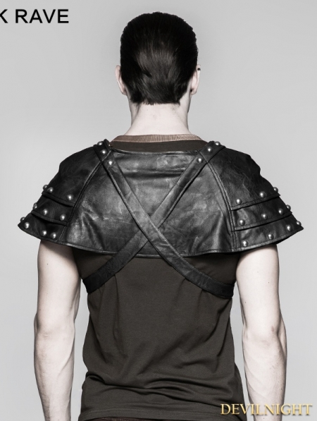 Black Mechanical Steampunk Armor Cape for Men - Devilnight.co.uk