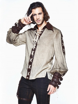 Vintage Steampunk Long Sleeves Shirt for Men