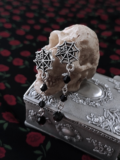 Vintage Gothic Cobweb Earrings - Devilnight.co.uk